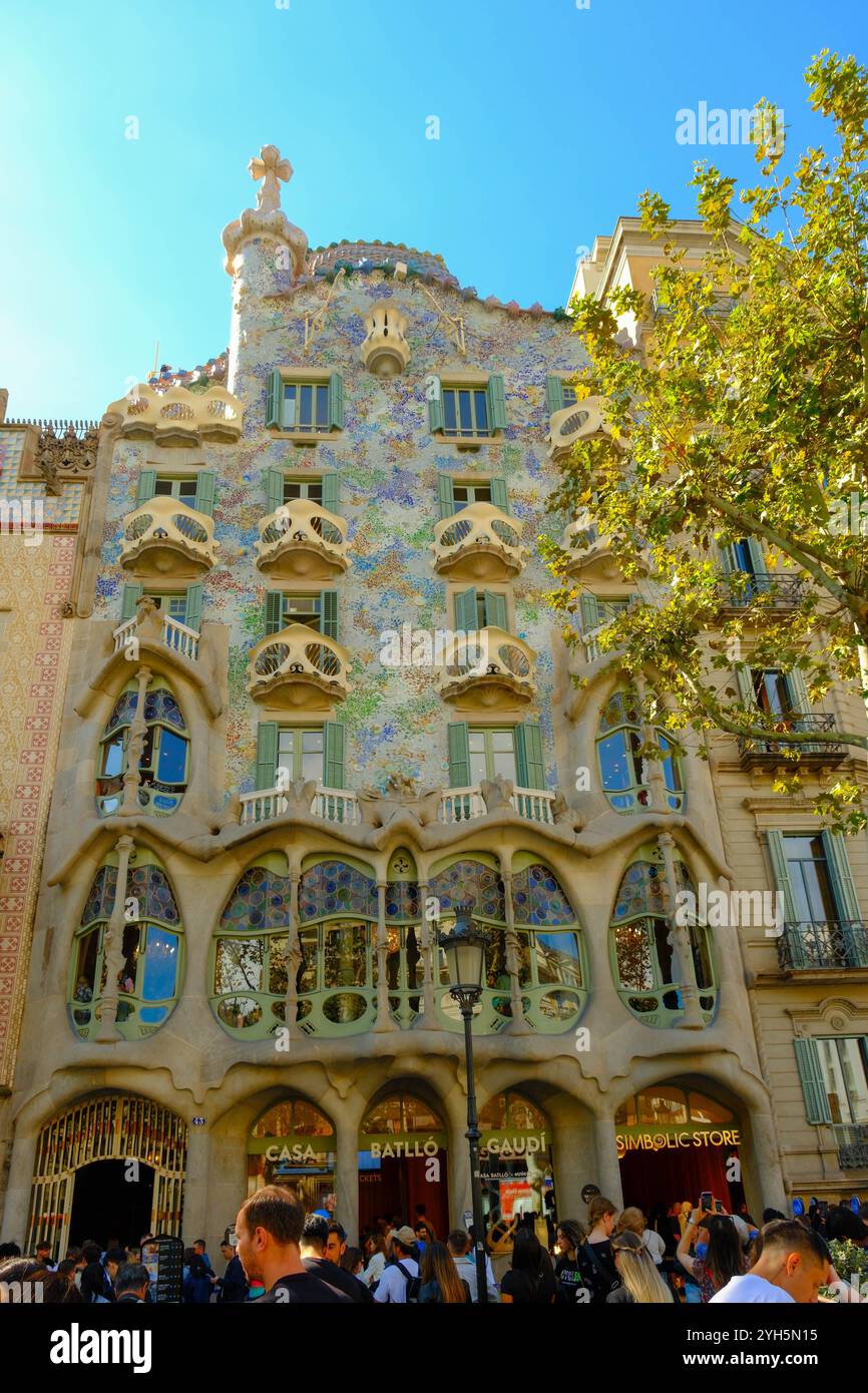 BARCELONA, SPAIN - October 3, 2024: Iconic Casa Batll shows Antoni ...