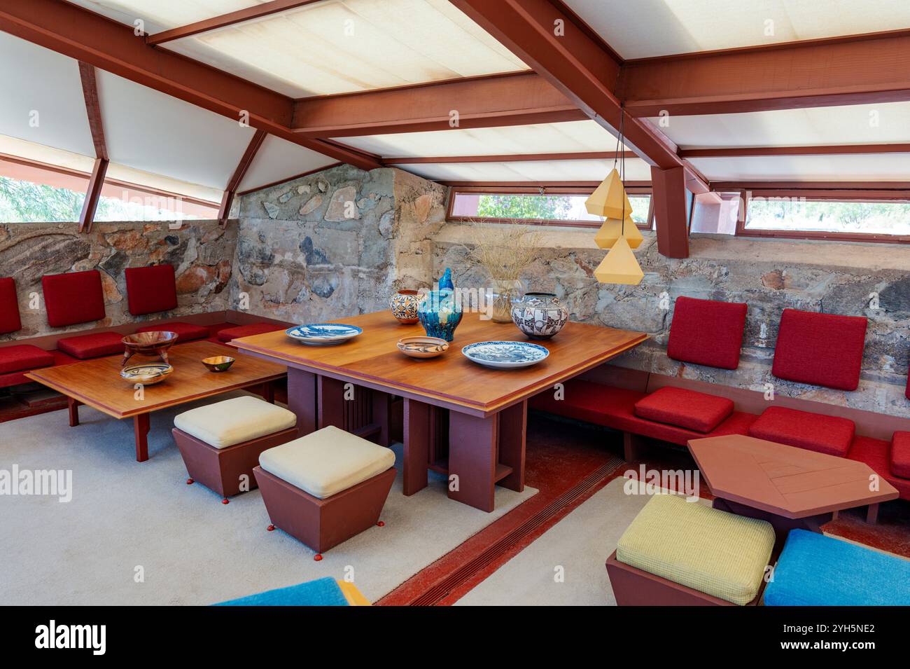 Interior view; Frank Lloyd Wright's Taliesin West; Scottsdale; Arizona ...