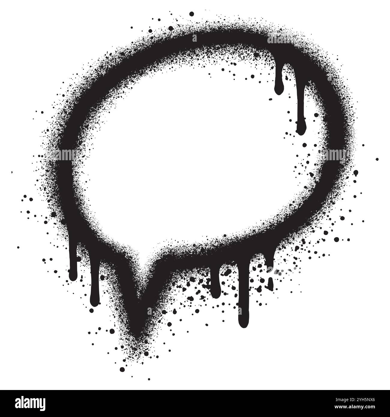 speech bubble graffiti with black spray paint. vector illustration ...