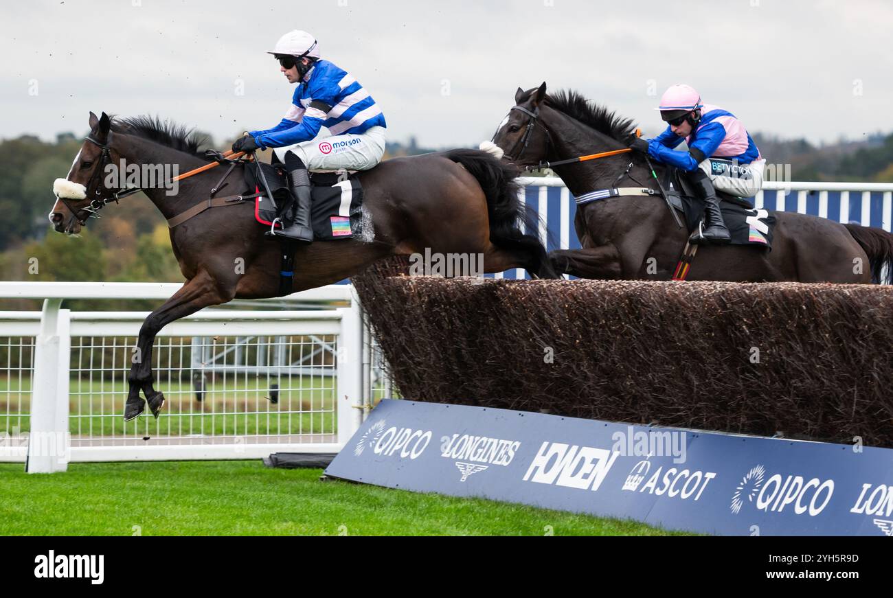 Samarrive and jockey Lorcan Williams race at Ascot Racecourse, Saturday ...