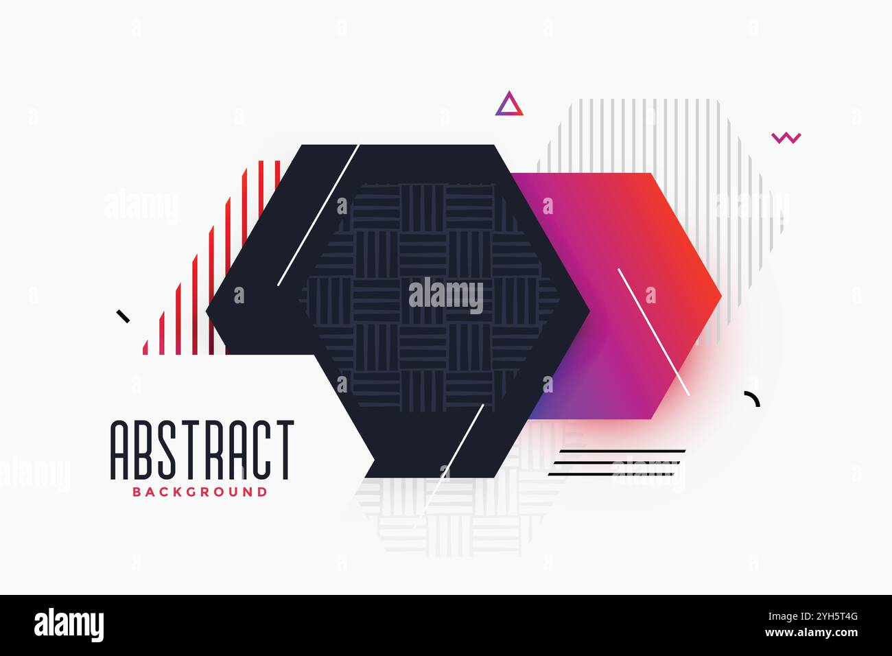 memphis style abstract hexagonal shape background Stock Vector Image ...