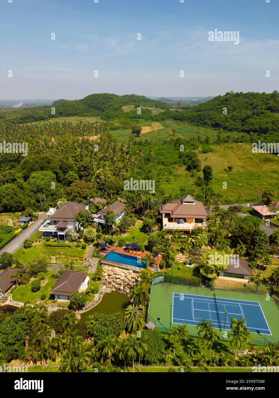 Bang Saray, Thailand - November 2, 2024: Drone aerial view of luxury ...