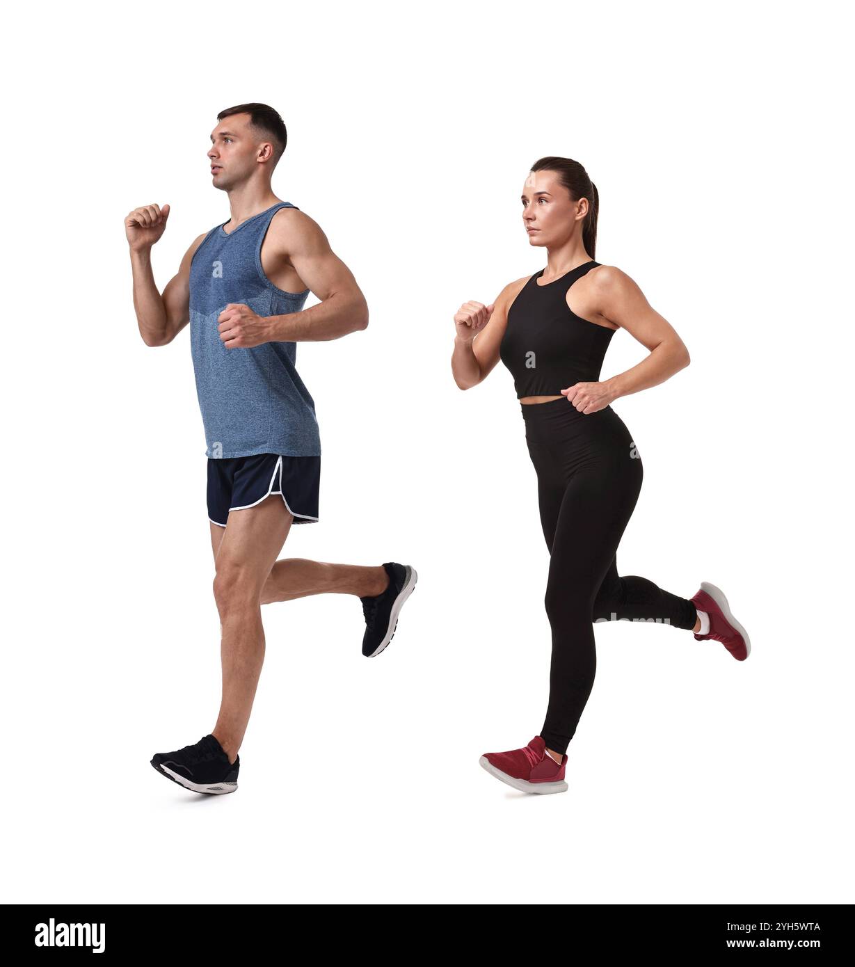 Young athletic couple running Cut Out Stock Images & Pictures - Alamy