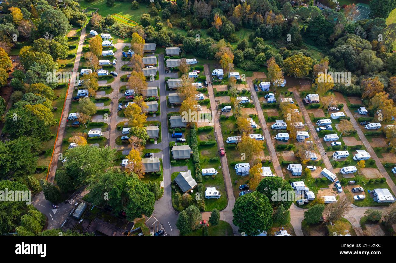 Aerial view of caravan park in English countryside, UK Stock Photo - Alamy