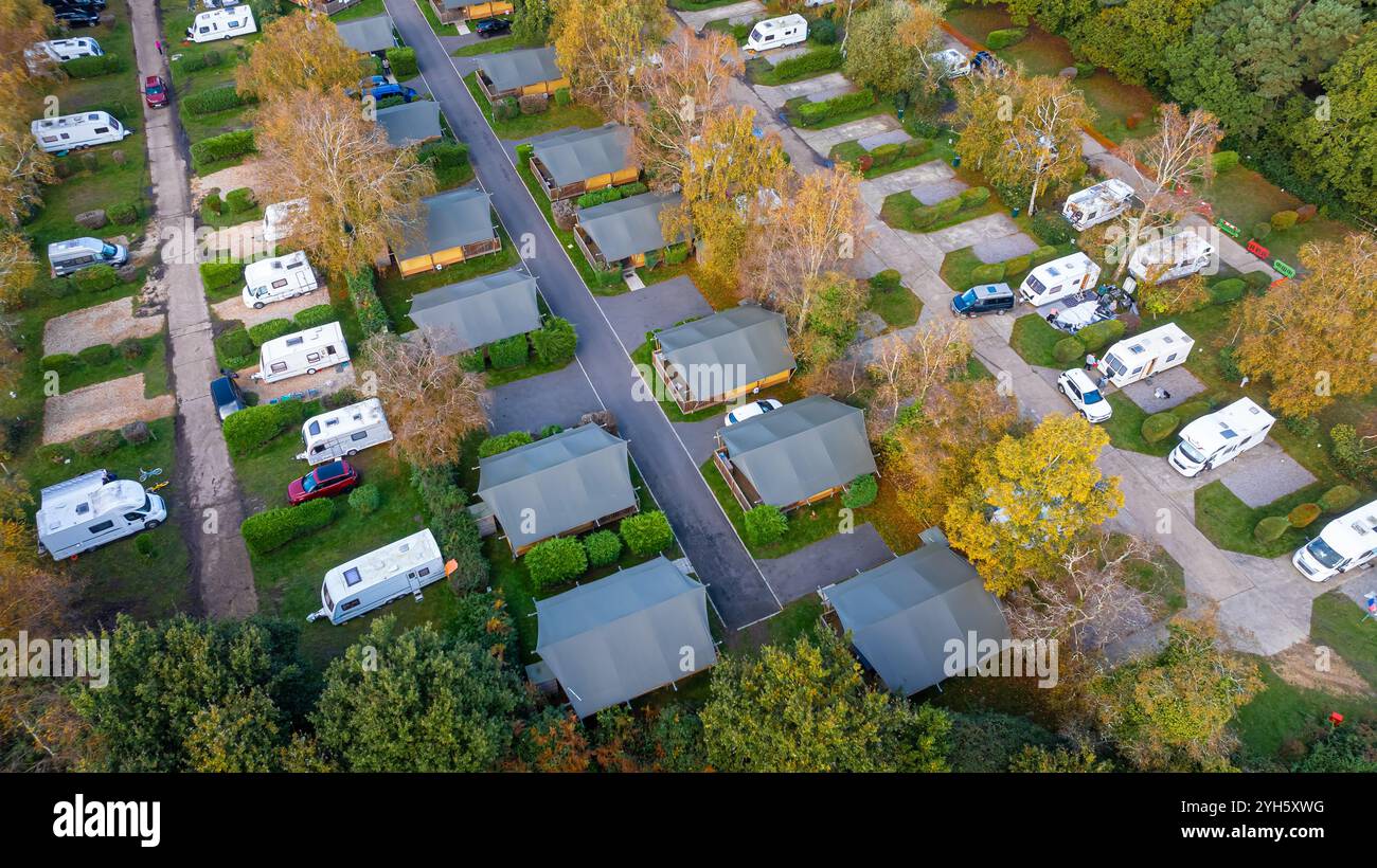 Aerial view of caravan park in English countryside, UK Stock Photo - Alamy