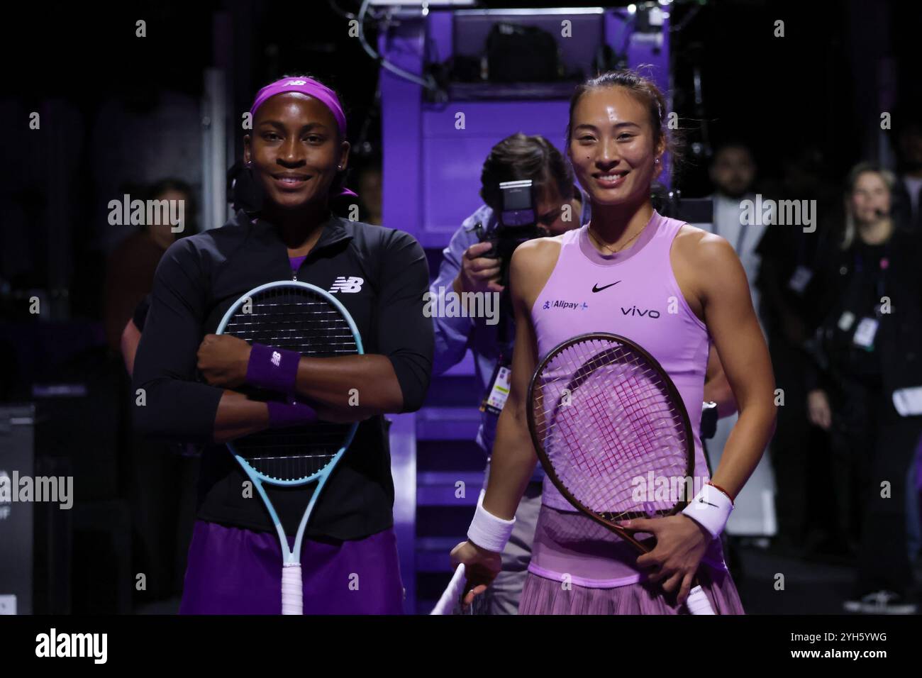Riyadh, Saudi Arabia. 9th Nov, 2024. Coco Gauff (L) of the United ...