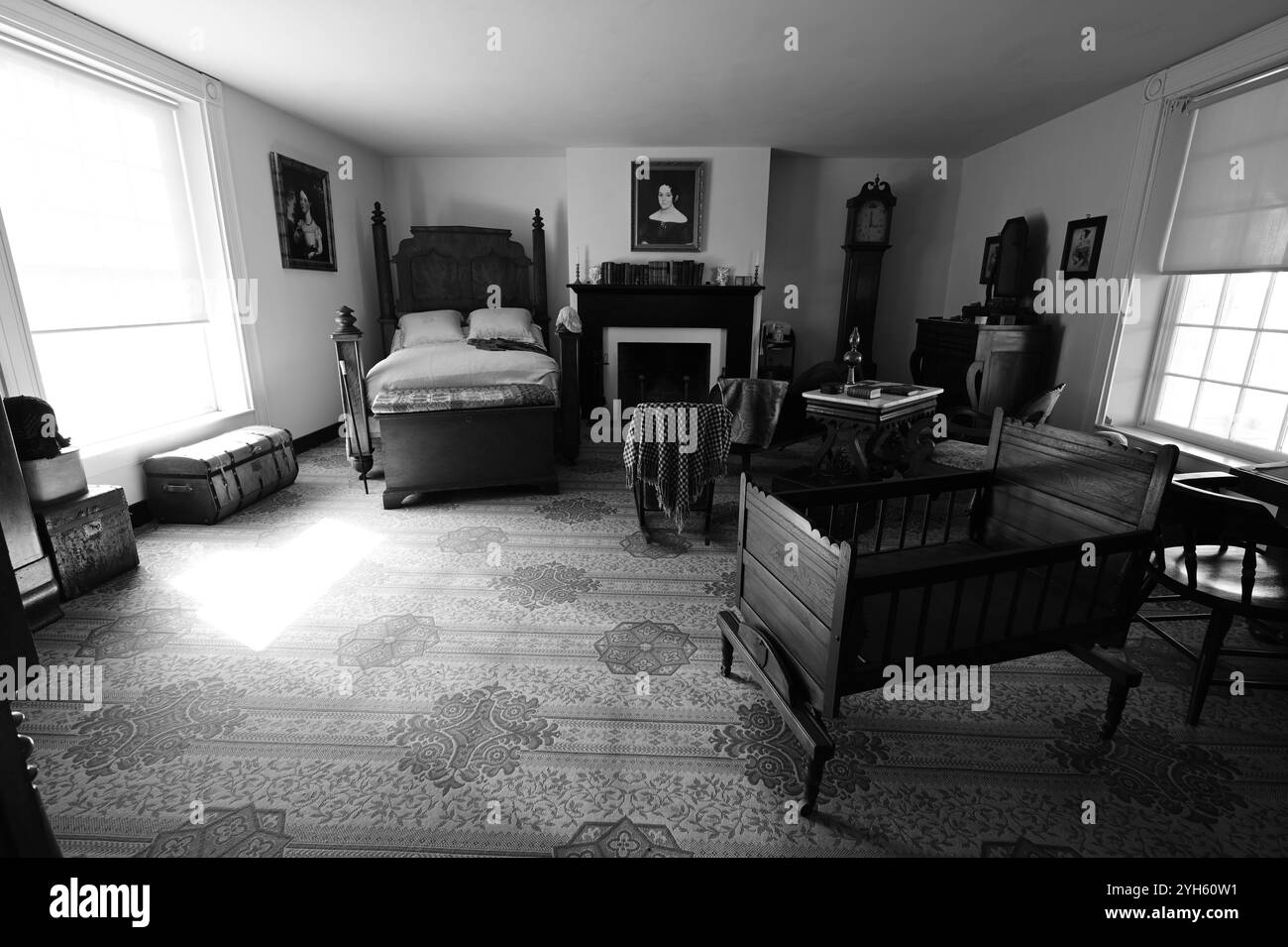 Bedroom of an American home during the American Civil War at Appomattox ...
