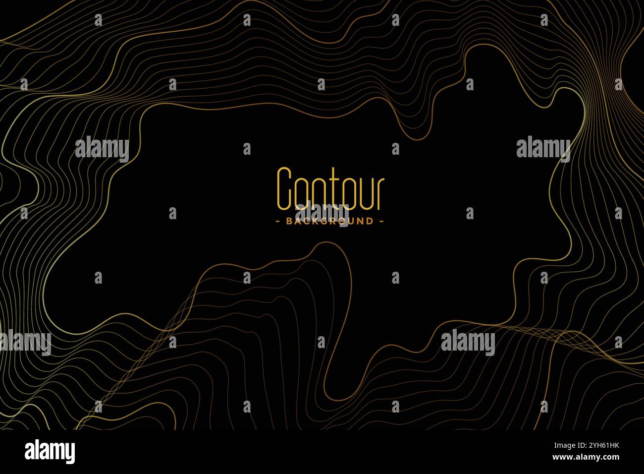 abstract black dark background with golden contour lines Stock Vector ...