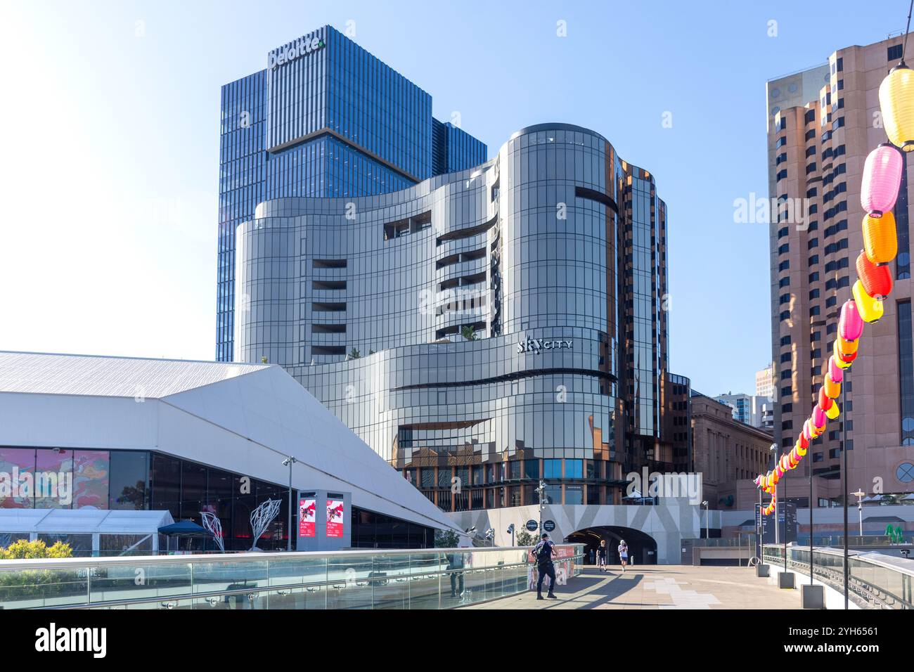 Skycity adelaide from the riverbank precinct pedestrian bridge n hi-res ...