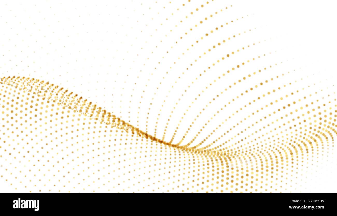 white background with golden sparkle wave design Stock Vector Image ...