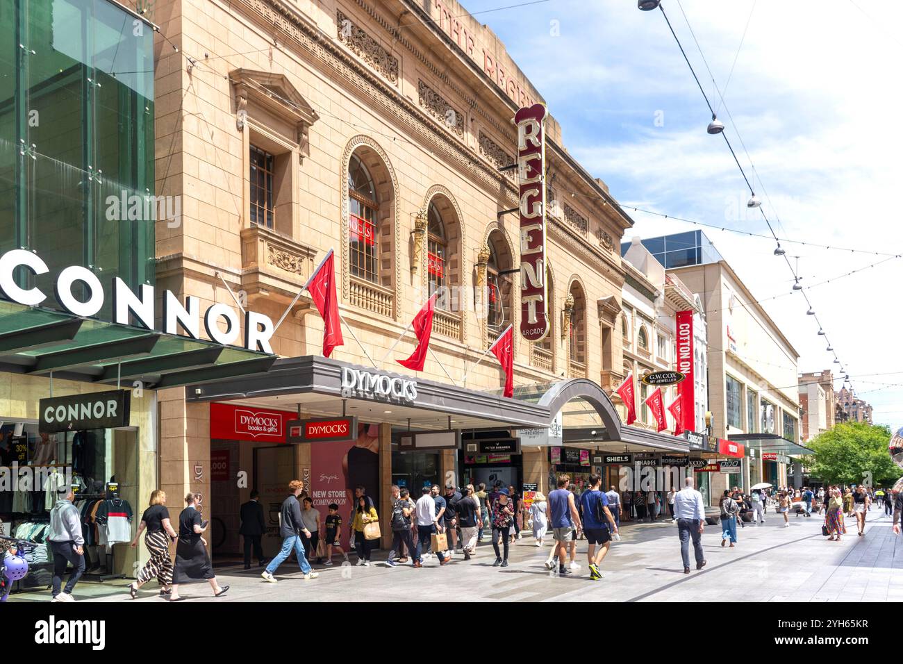 Entrance to historic Regent Arcade, Rundle Mall, Adelaide, South ...