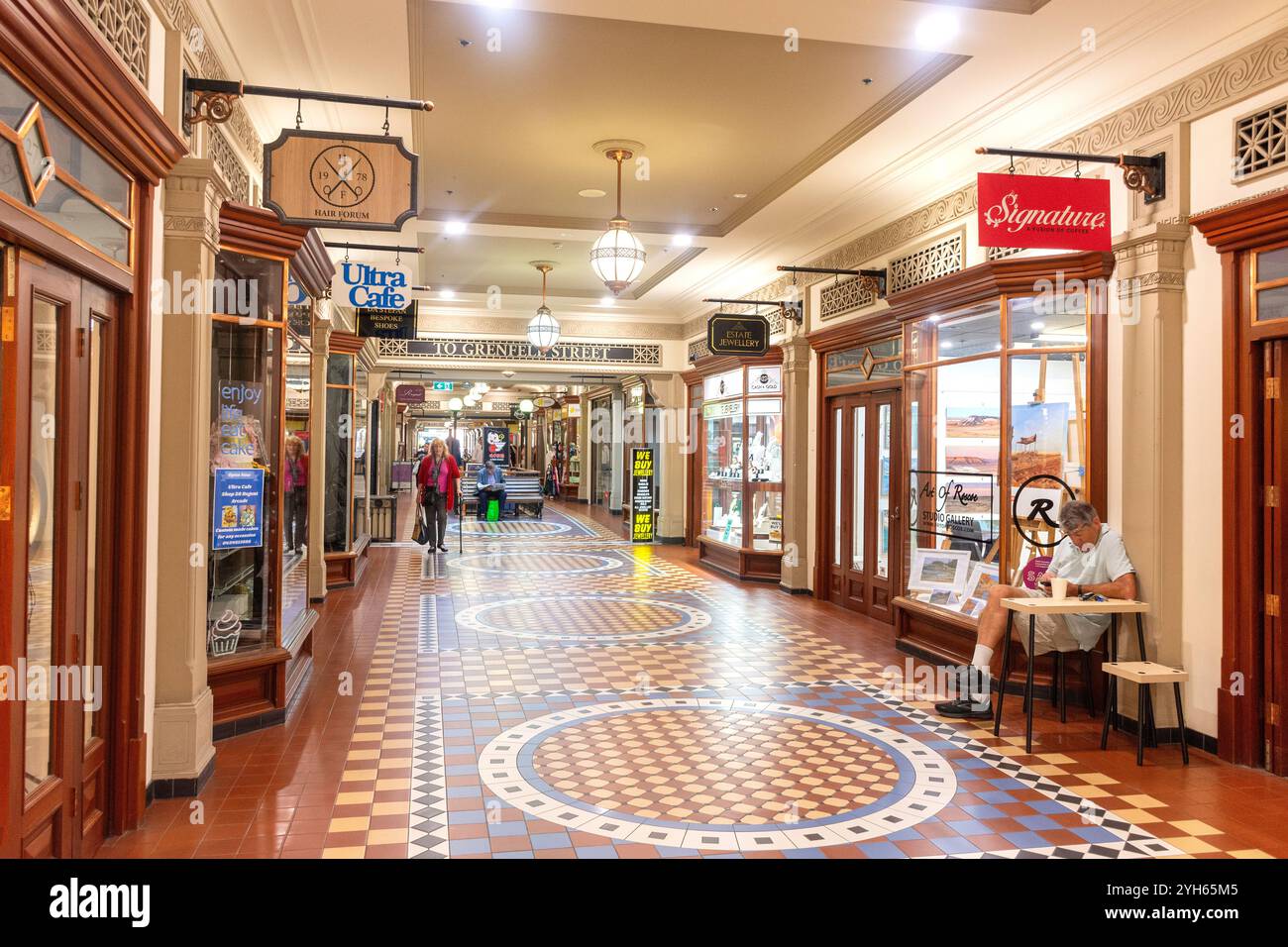 Entrance interior historic facade regent arcade the rundle mall hi-res ...