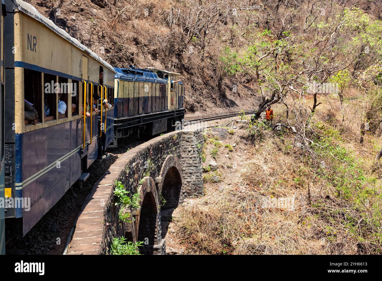 Kalka-Shimla toy train in Himachal Pradesh state of India Stock Photo ...
