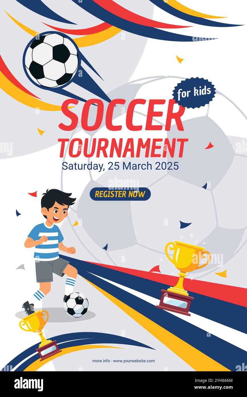 A vector illustration of Boy Soccer Tournament Poster Banner Stock ...