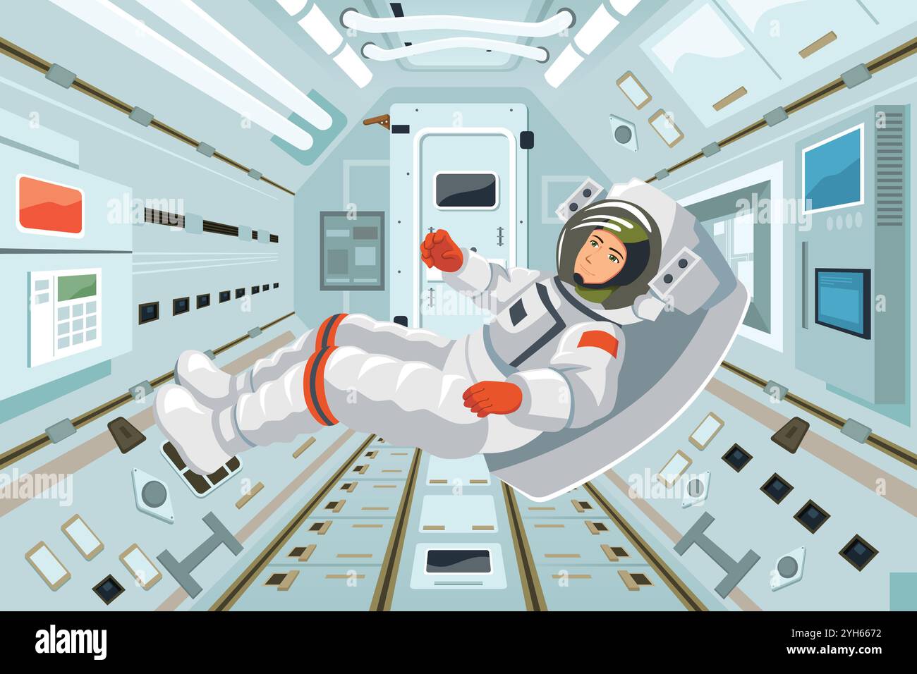 A vector illustration of Astronaut Inside Space Shuttle Stock Vector ...