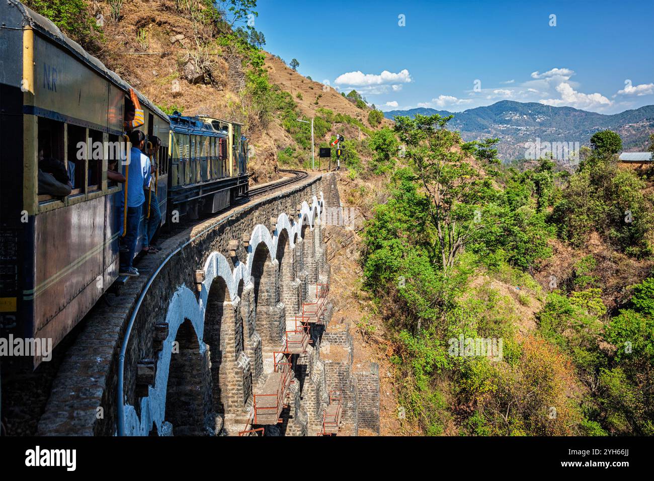 Kalka-Shimla toy train in Himachal Pradesh state of India Stock Photo ...