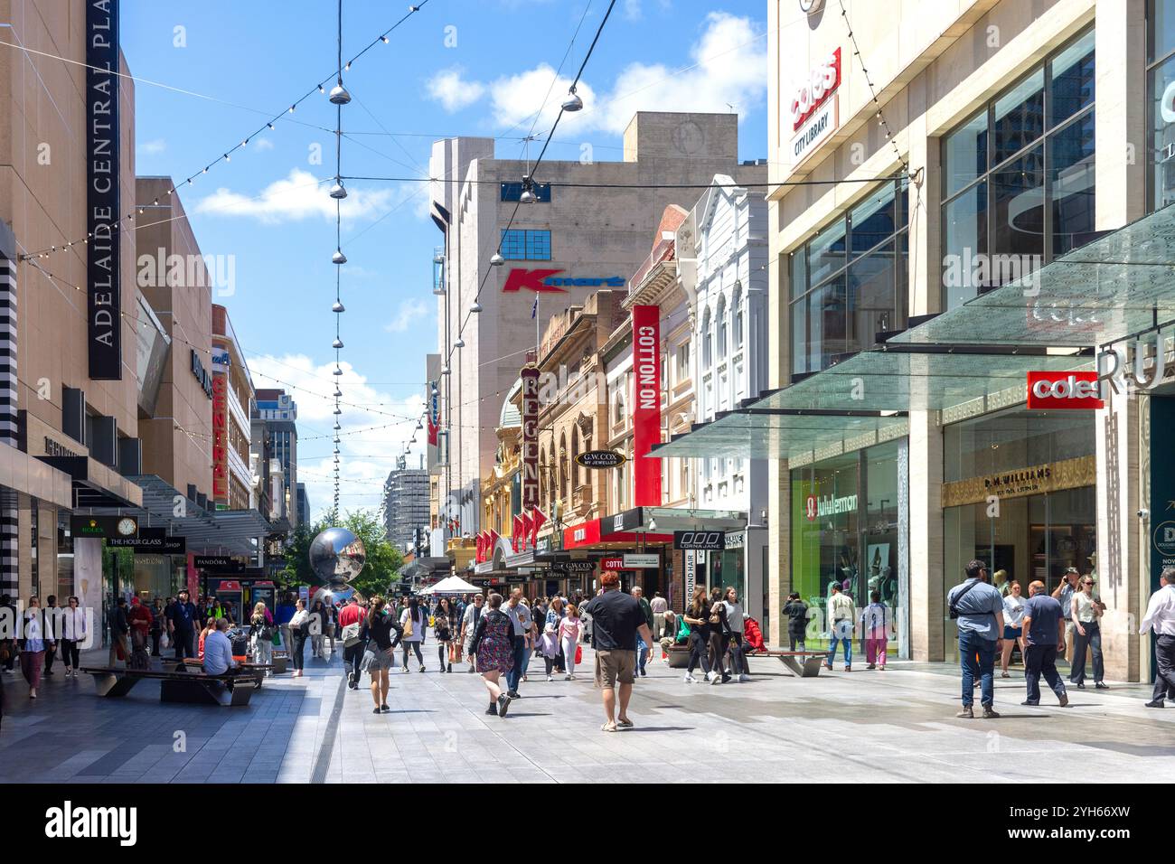 Street scene, Rundle Mall, Adelaide, South Australia, Australia Stock ...