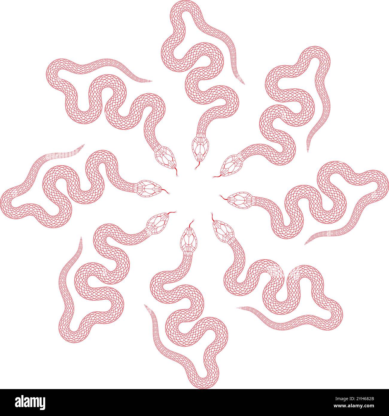 Red snake monogram on white background Stock Vector Image & Art - Alamy