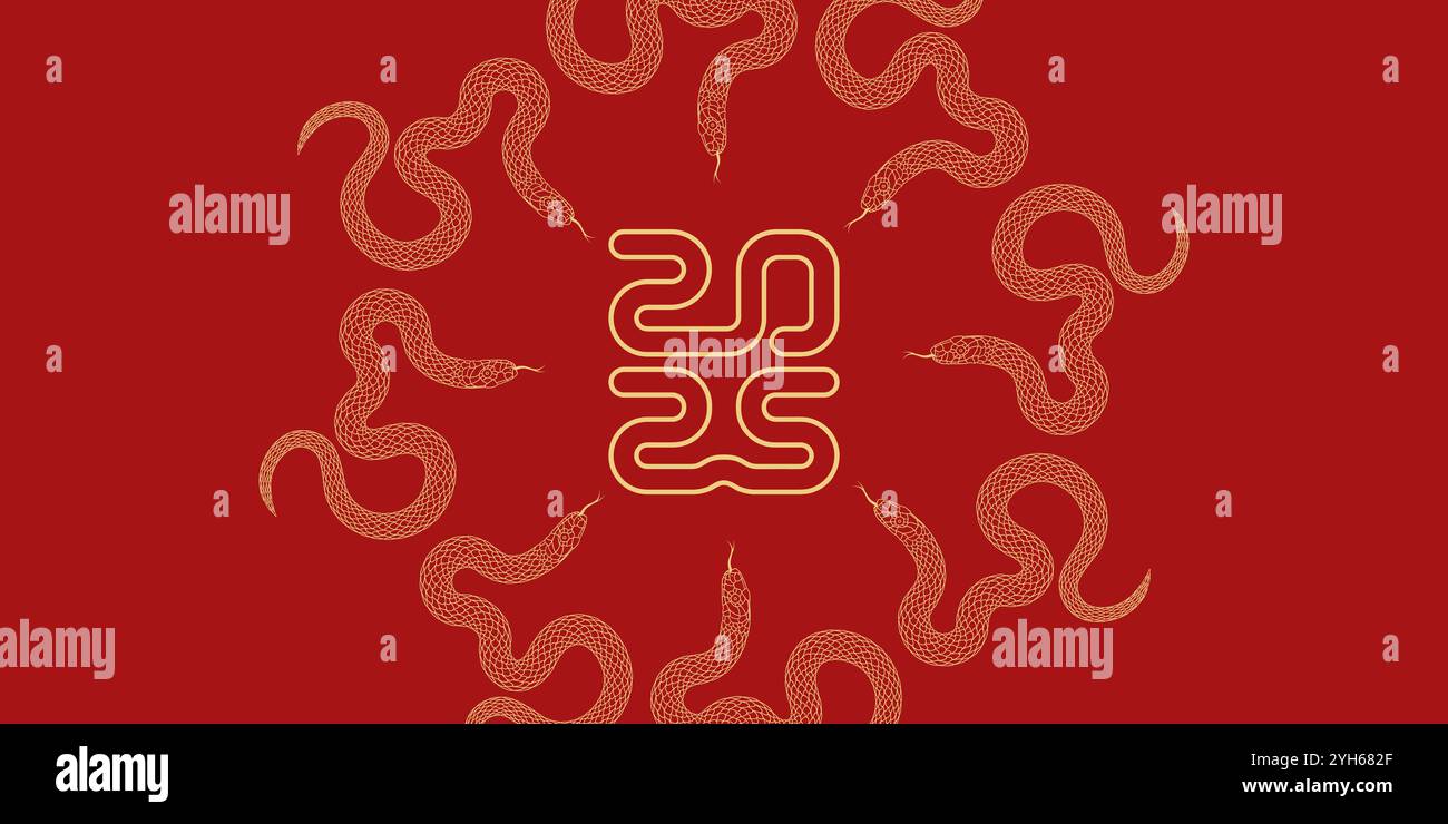 2025 year snake greeting Stock Vector Images - Alamy