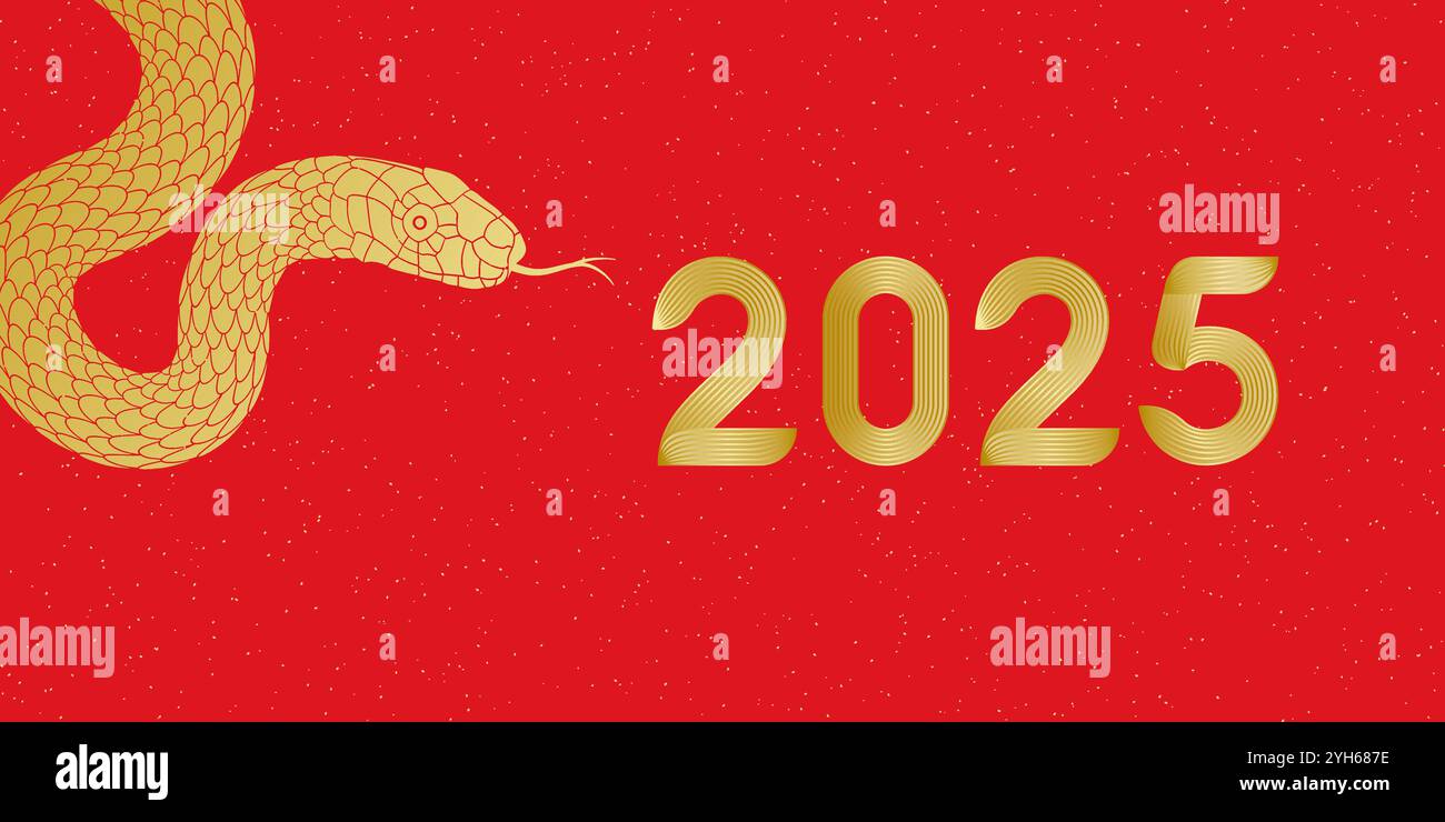 2025 New Year's poster for the Year of the Snake Stock Vector Image ...