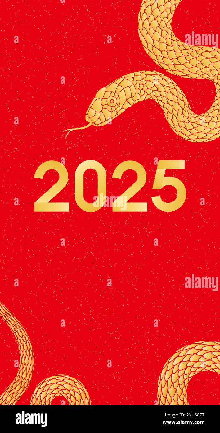 2025 New Year's poster for the Year of the Snake Stock Vector Image ...
