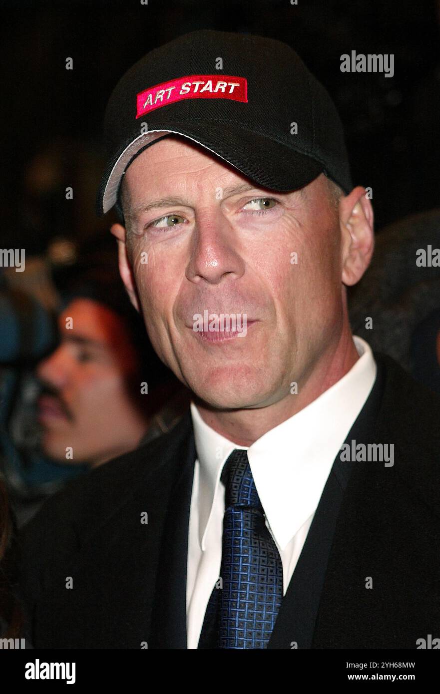 NEW YORK, NY- NOVEMBER 14: Bruce Willis wearing an Art Start baseball ...