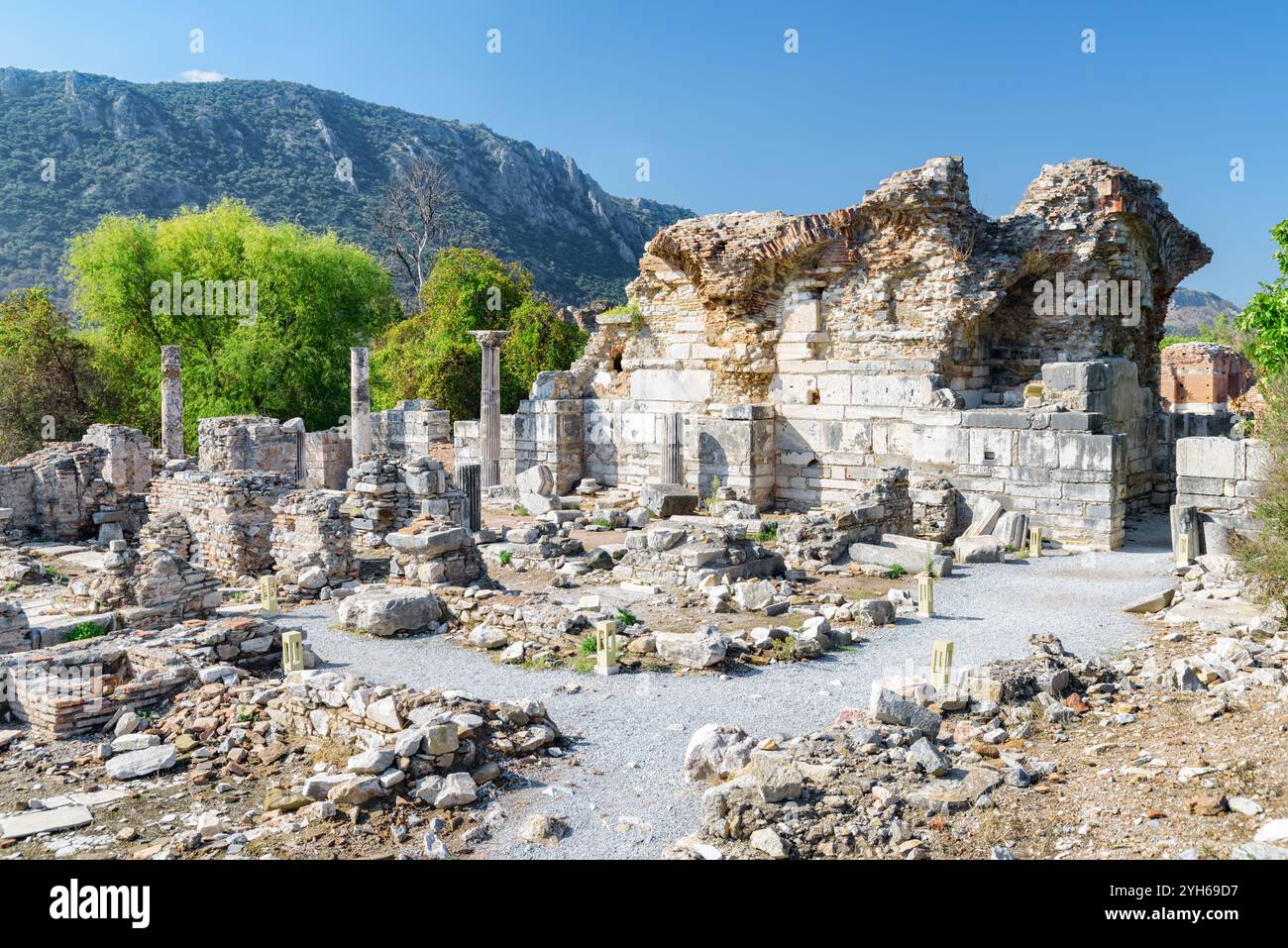 Scenic ruins of the Church of Mary in Ephesus (Efes Stock Photo - Alamy