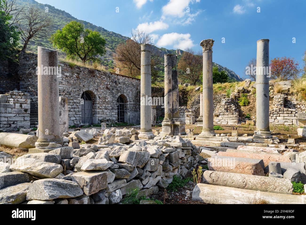 Scenic ruins of the agora in Ephesus (Efes) at Turkey Stock Photo - Alamy