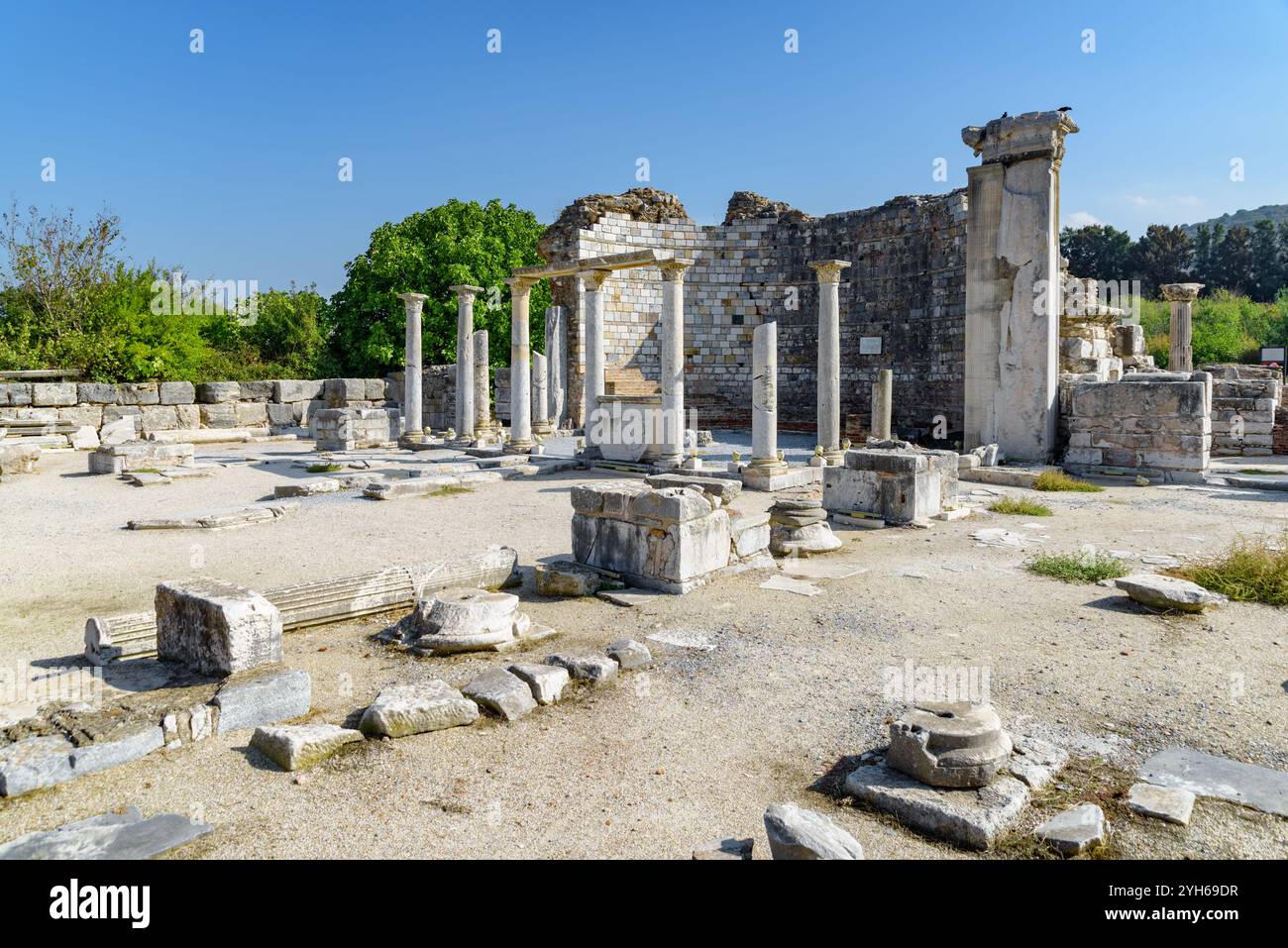 Scenic ruins of the Church of Mary in Ephesus (Efes Stock Photo - Alamy