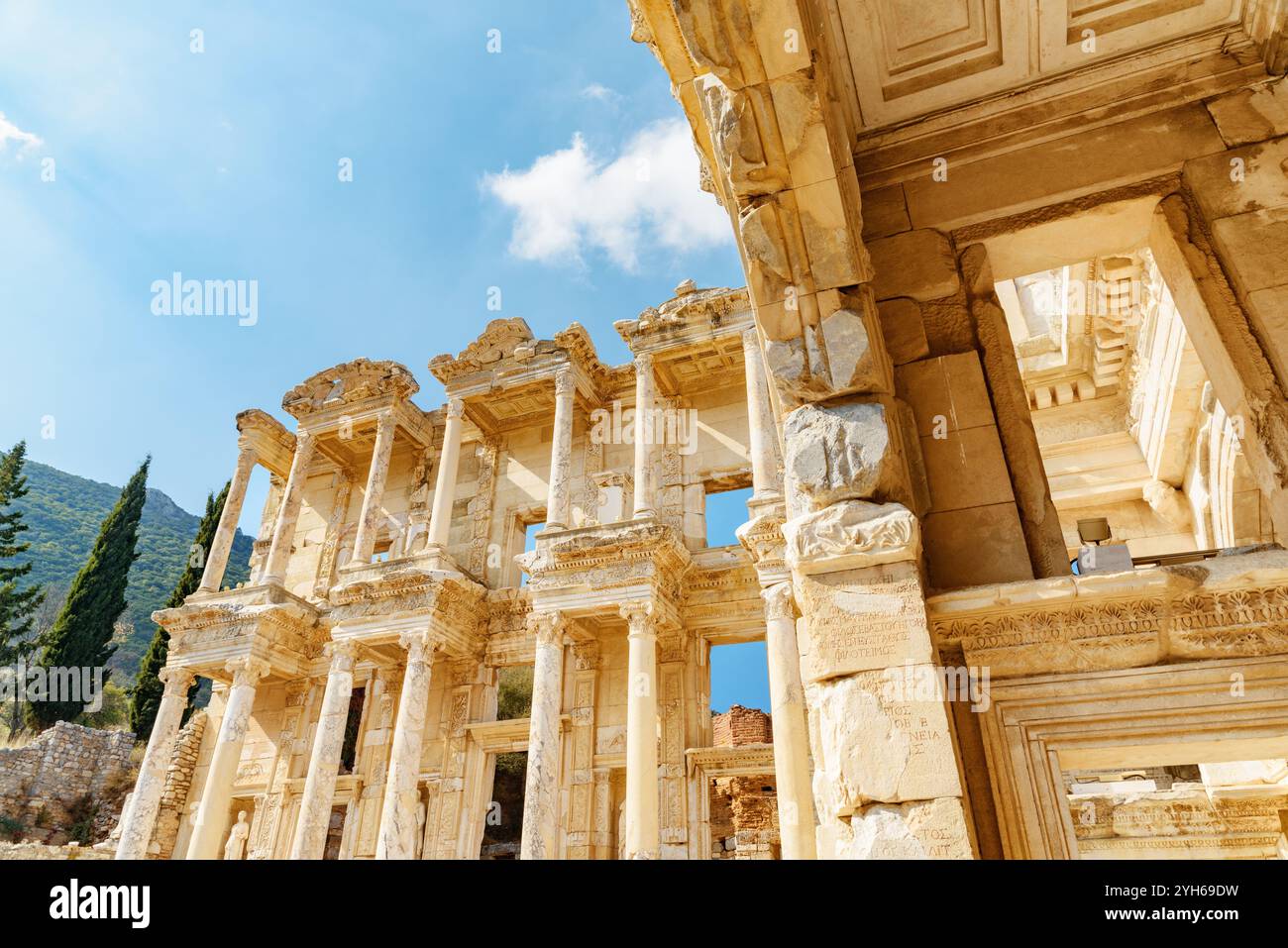 The Gate of Augustus and the Library of Celsus, Ephesus Stock Photo - Alamy