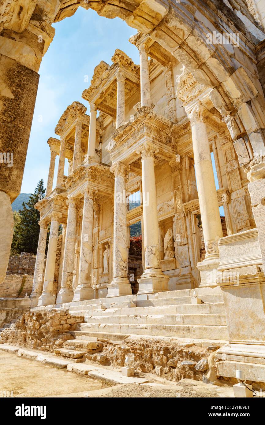 The Gate of Augustus and the Library of Celsus, Ephesus Stock Photo - Alamy