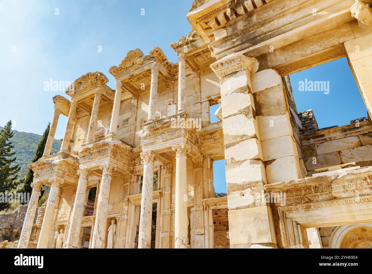 The Gate of Augustus and the Library of Celsus, Ephesus Stock Photo - Alamy