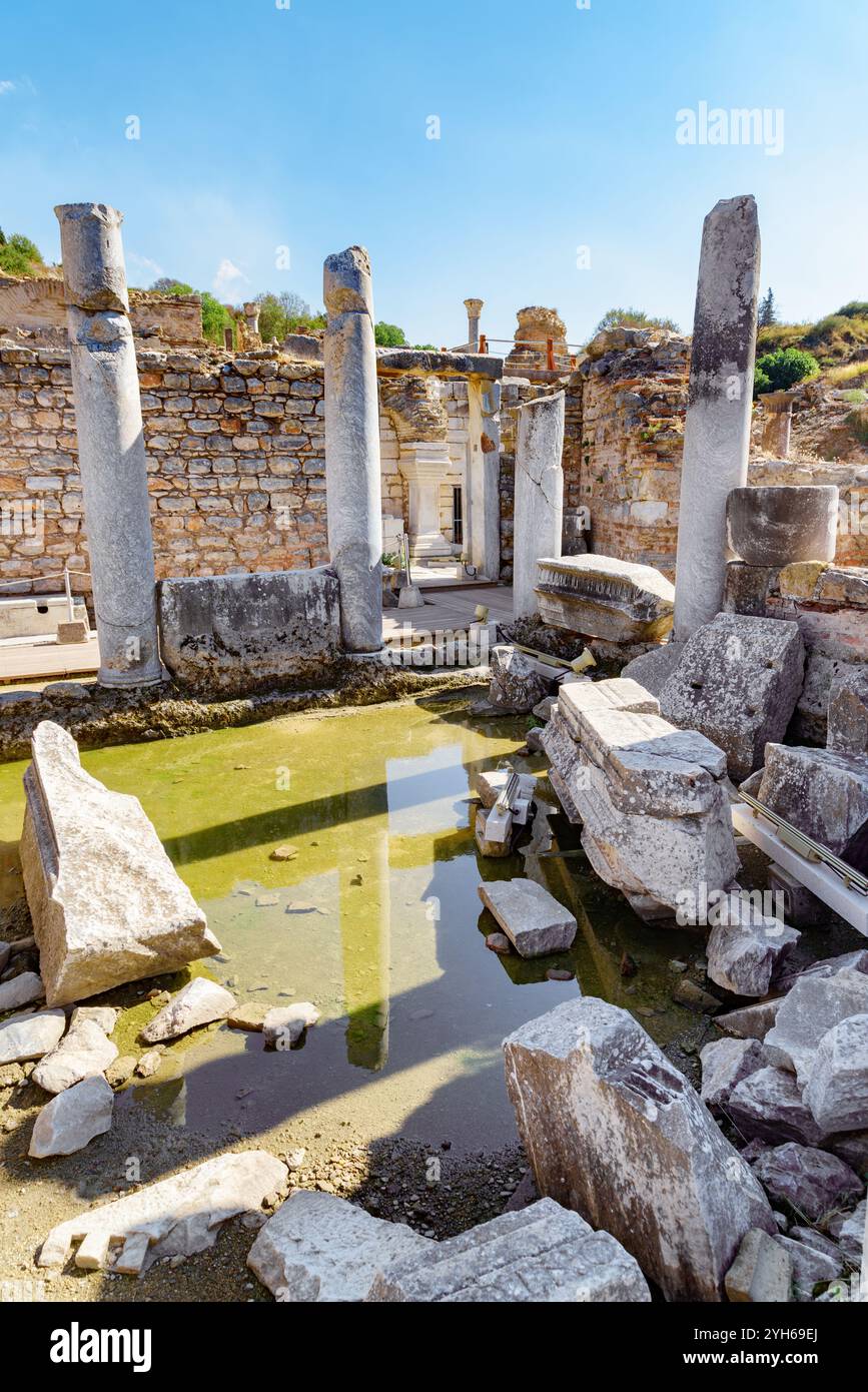 Scenic ruins of the latrines of Ephesus (Efes) at Turkey Stock Photo ...