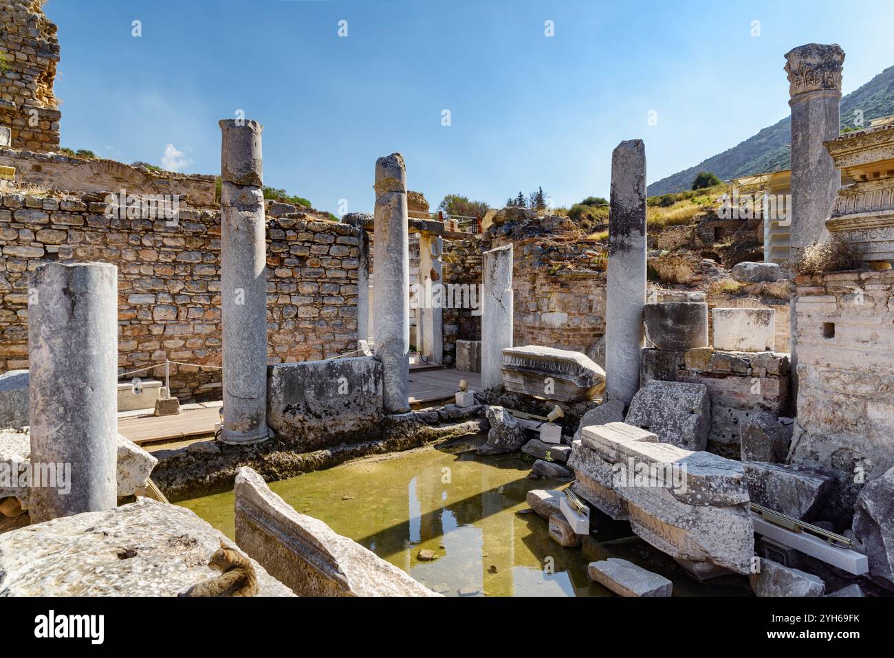 Scenic ruins of the latrines of Ephesus (Efes) at Turkey Stock Photo ...