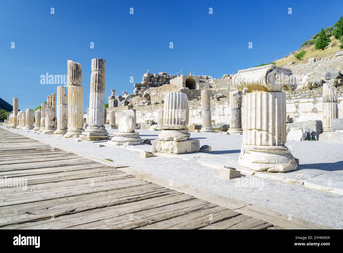 Awesome view of columns in Ephesus (Efes) at Turkey Stock Photo - Alamy