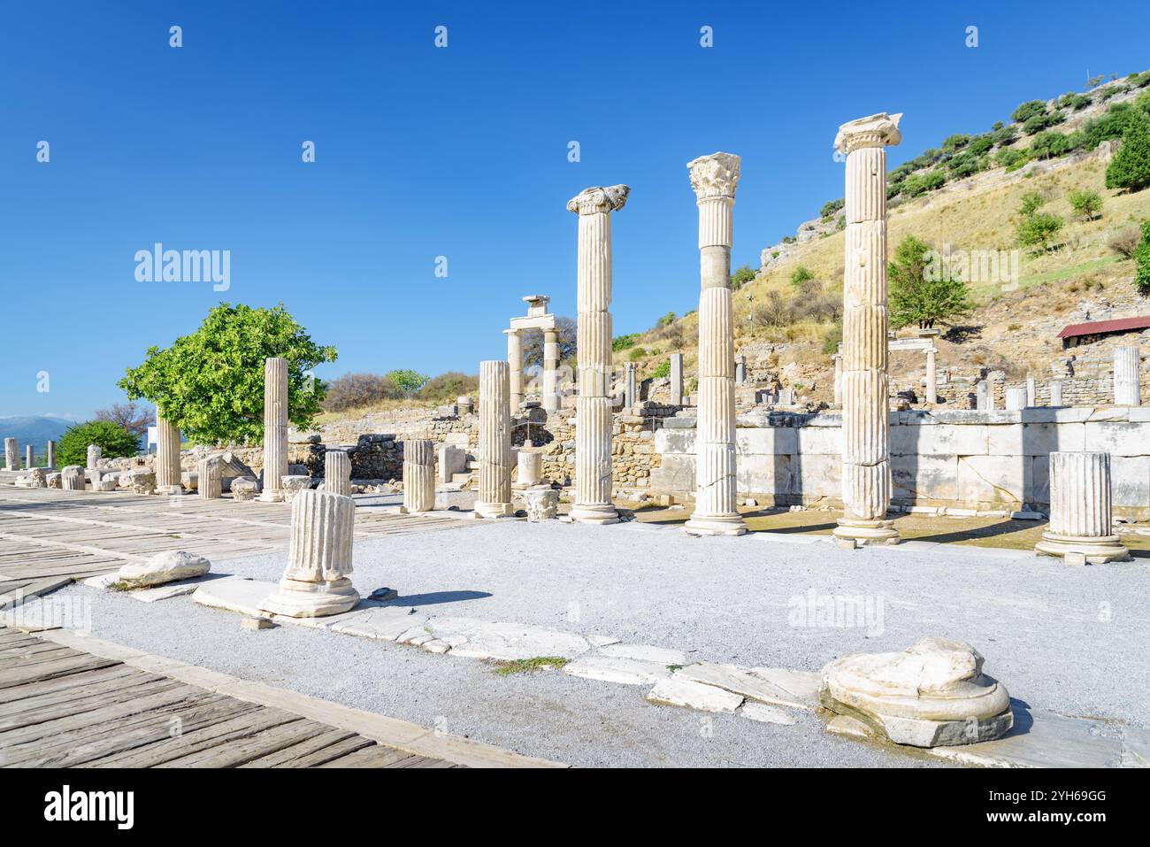 Awesome view of columns in Ephesus (Efes) at Turkey Stock Photo - Alamy