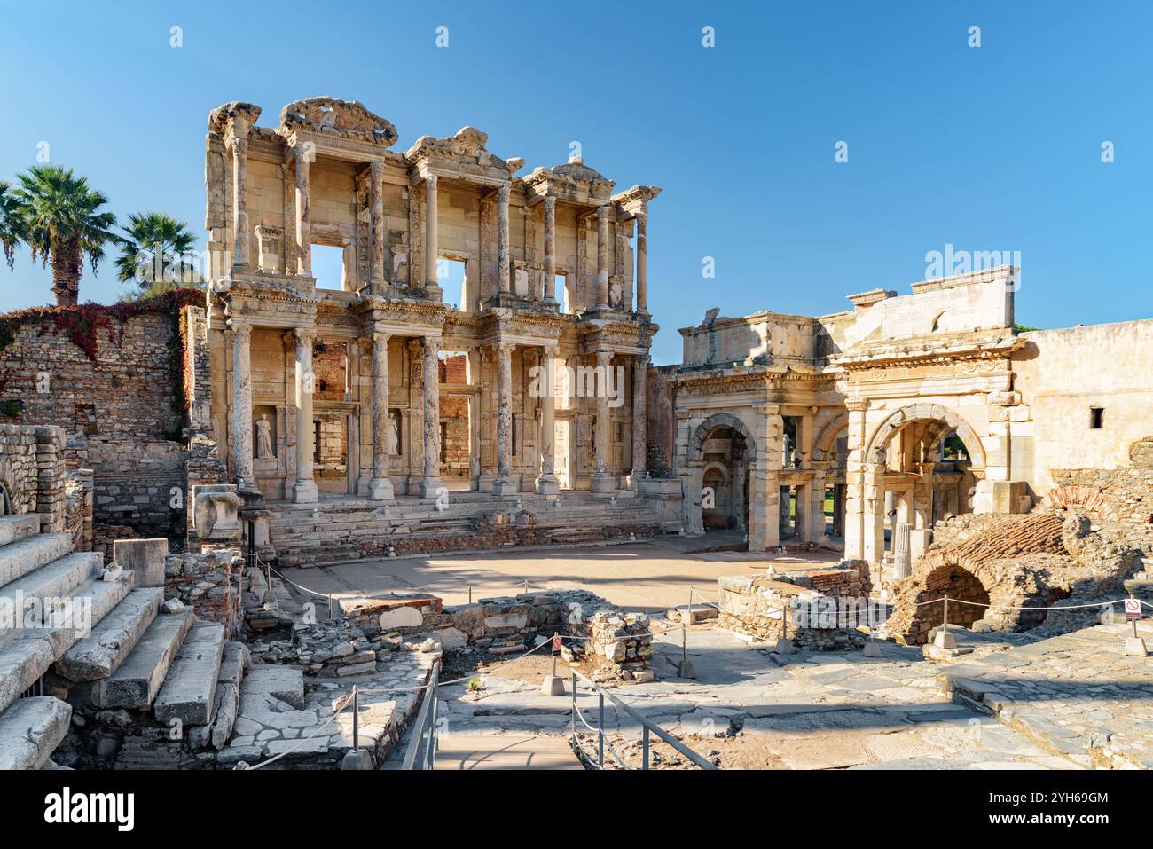 The Gate of Augustus and the Library of Celsus, Ephesus Stock Photo - Alamy