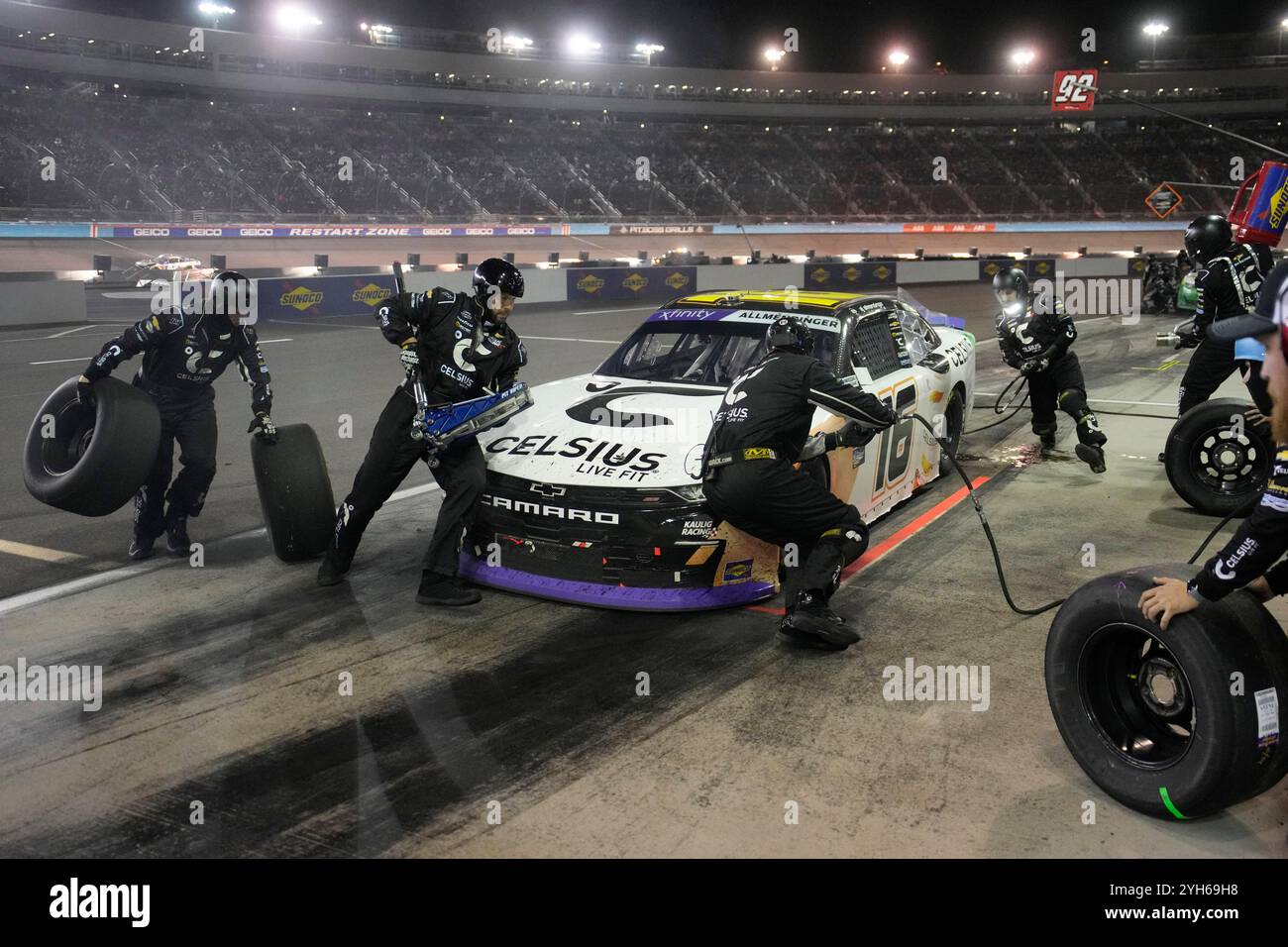 AJ Allmendinger makes a pit stop during a NASCAR Xfinity Series auto ...