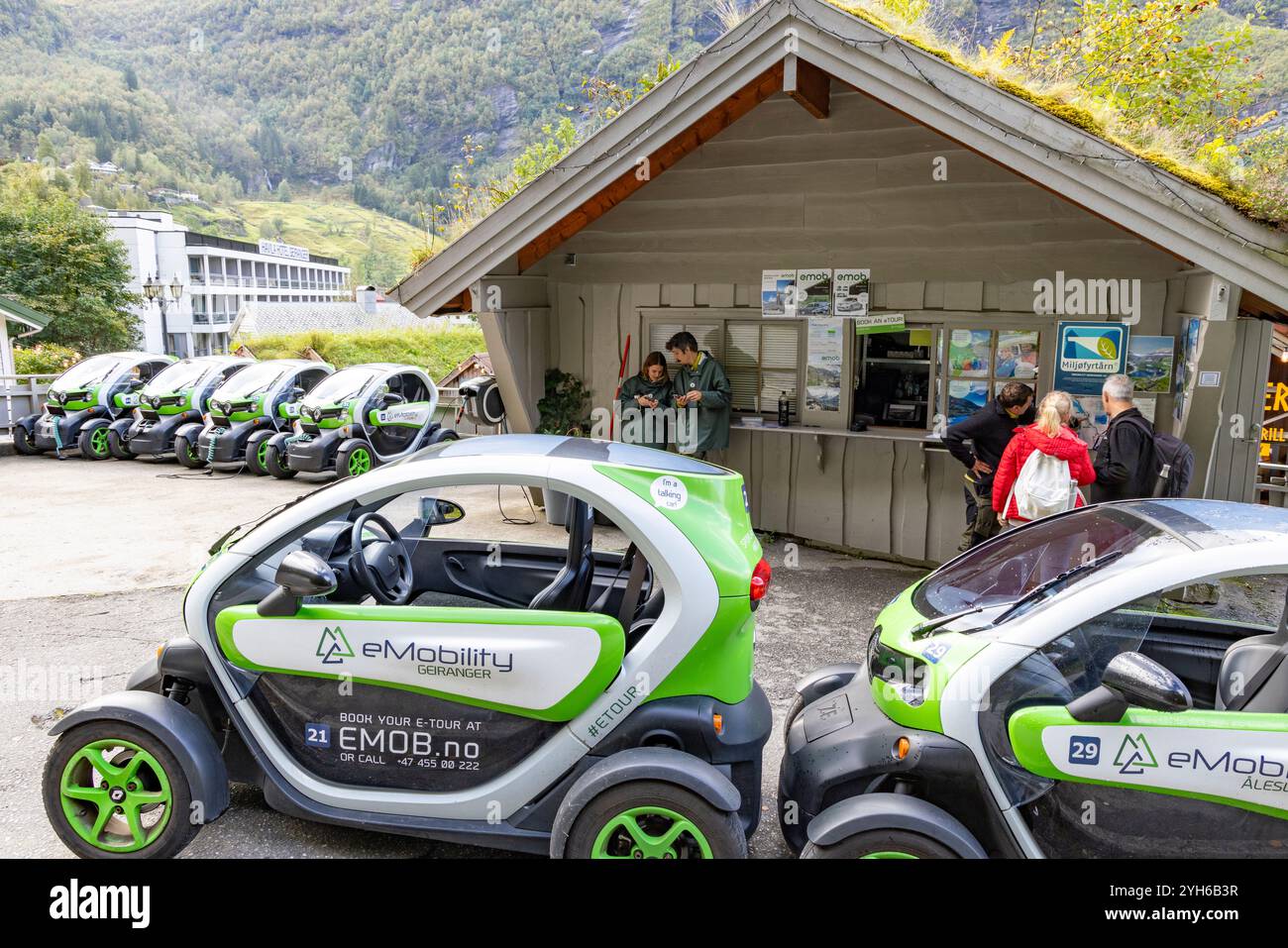 Renault Twizy electric two seater cars for hire from emobility in Geiranger, to explore the ...