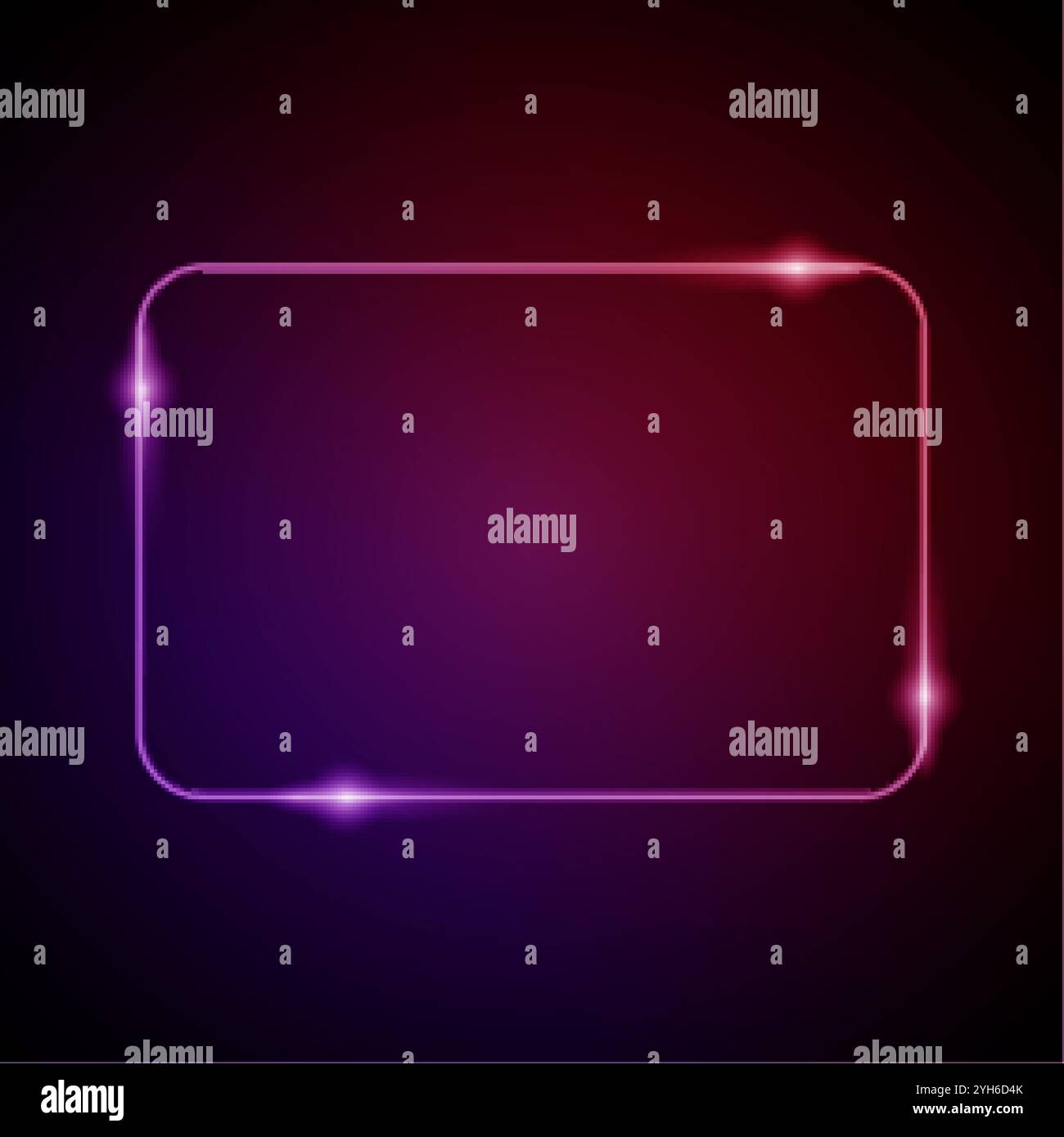 Neon Frame with Glow, and Sparkles. Electronic Luminous Rounded ...