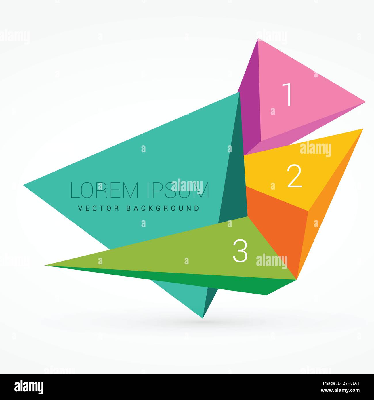 3d triangle shapes with numbers Stock Vector Image & Art - Alamy