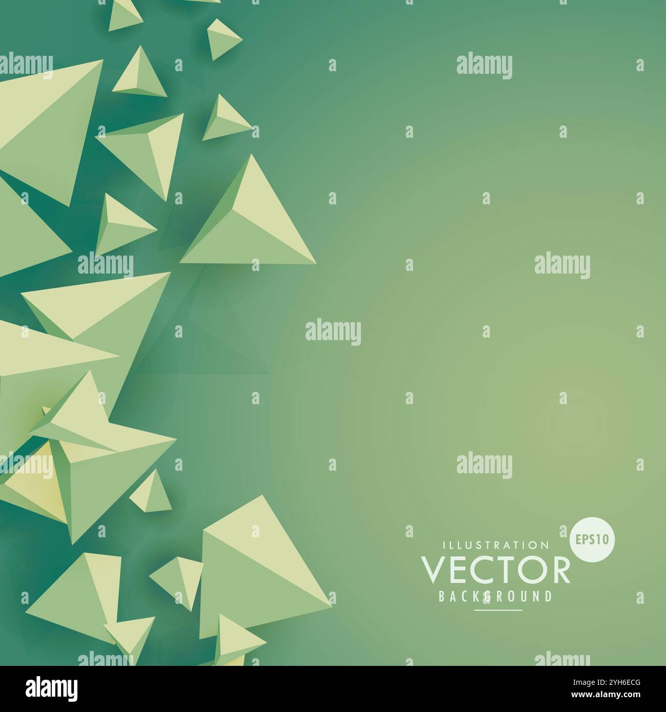 green background with 3d triangle shapes Stock Vector Image & Art - Alamy