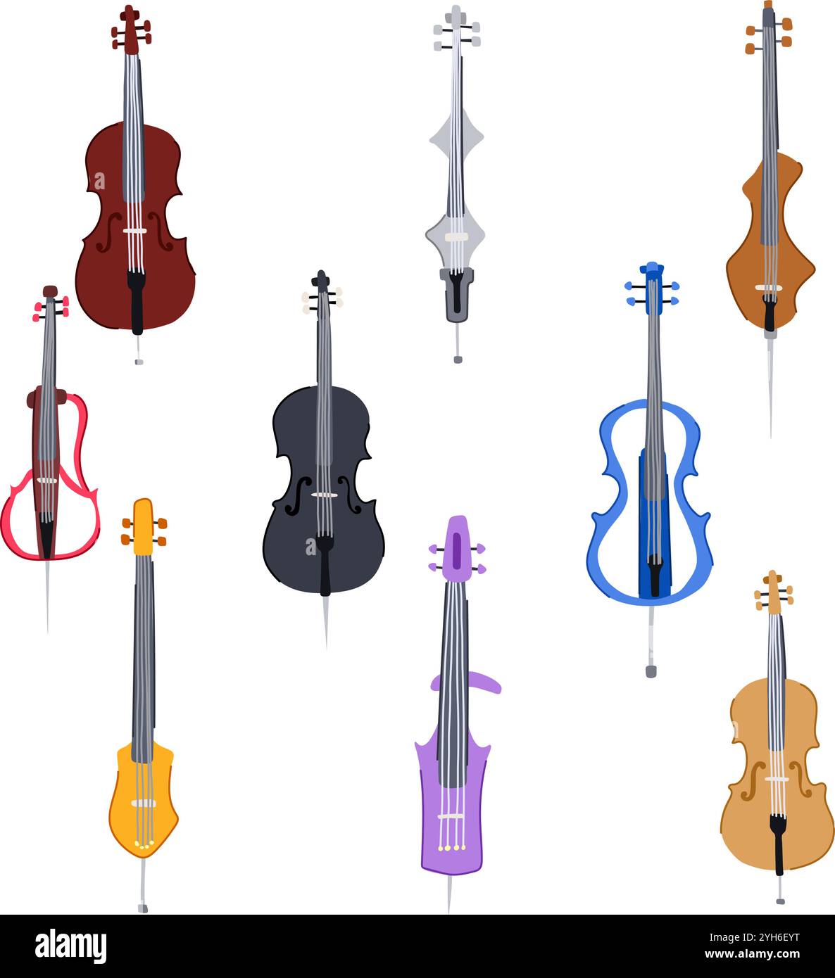 cello set cartoon vector illustration Stock Vector Image & Art - Alamy