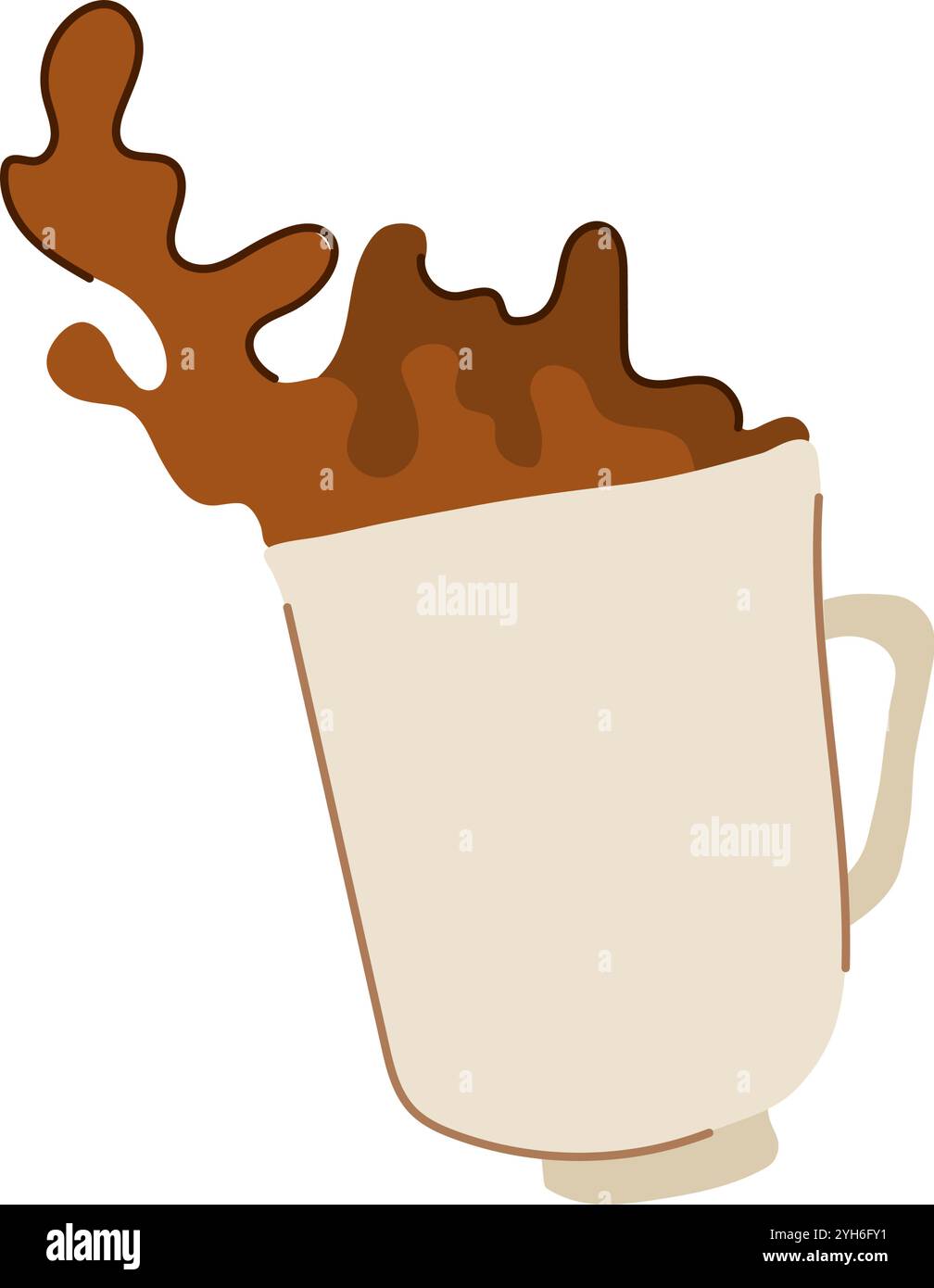 morning coffee cup splash cartoon vector illustration Stock Vector ...