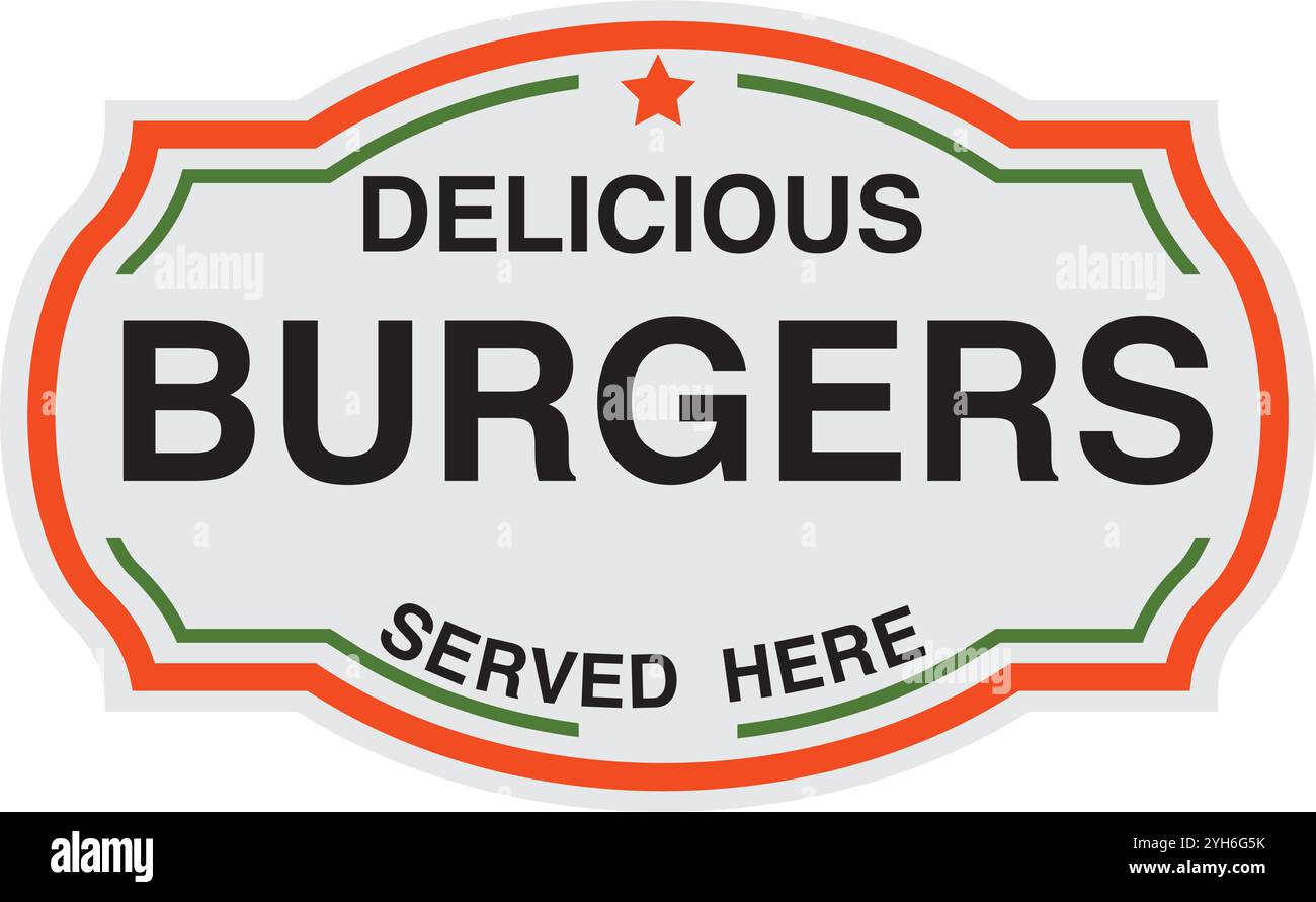 Burger vintage stamp sticker vector Stock Vector Image & Art - Alamy