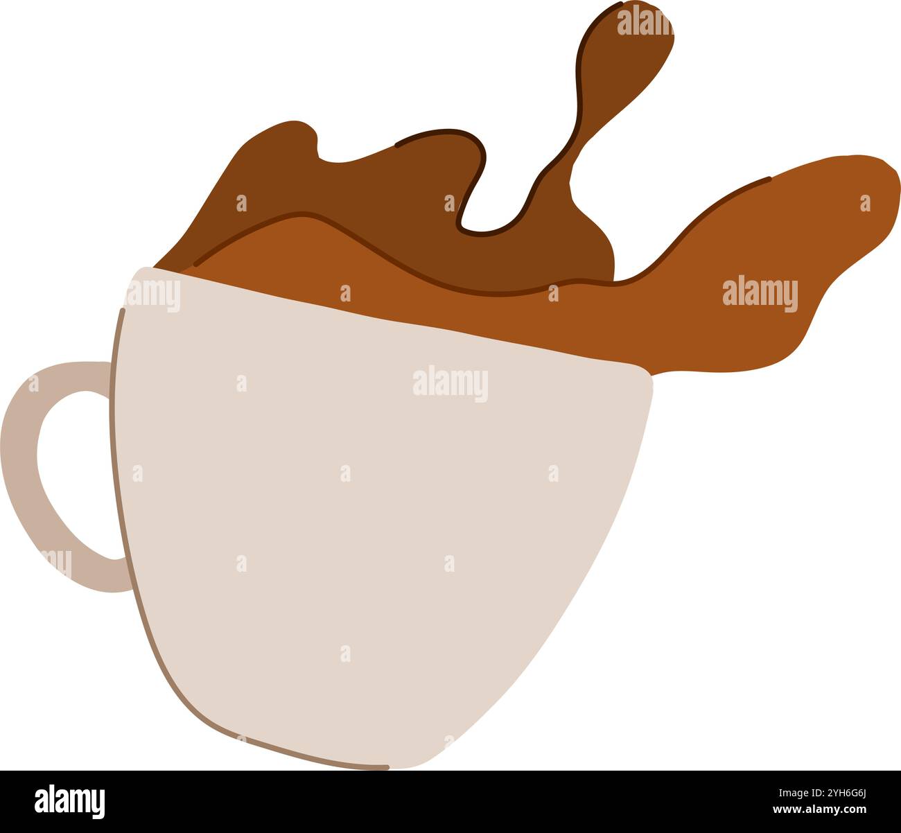 barista coffee cup splash cartoon vector illustration Stock Vector ...