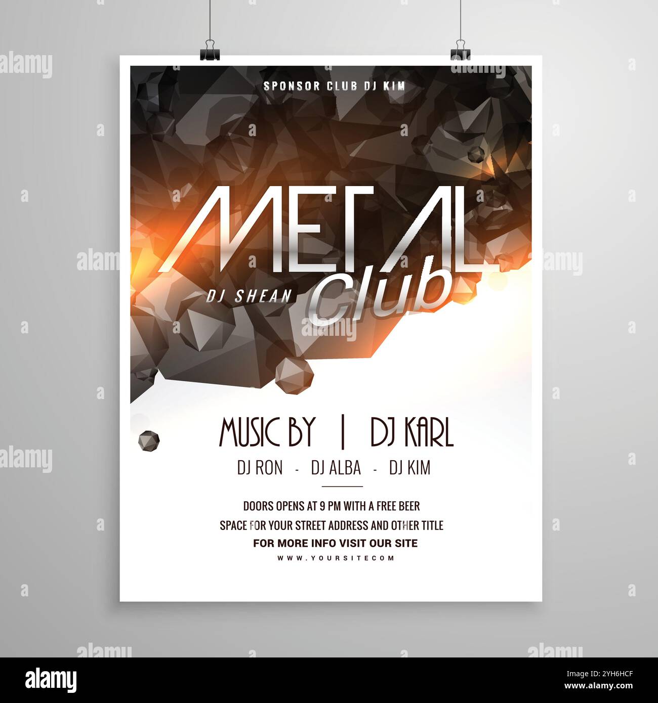 metal club music party flyer poster Stock Vector Image & Art - Alamy