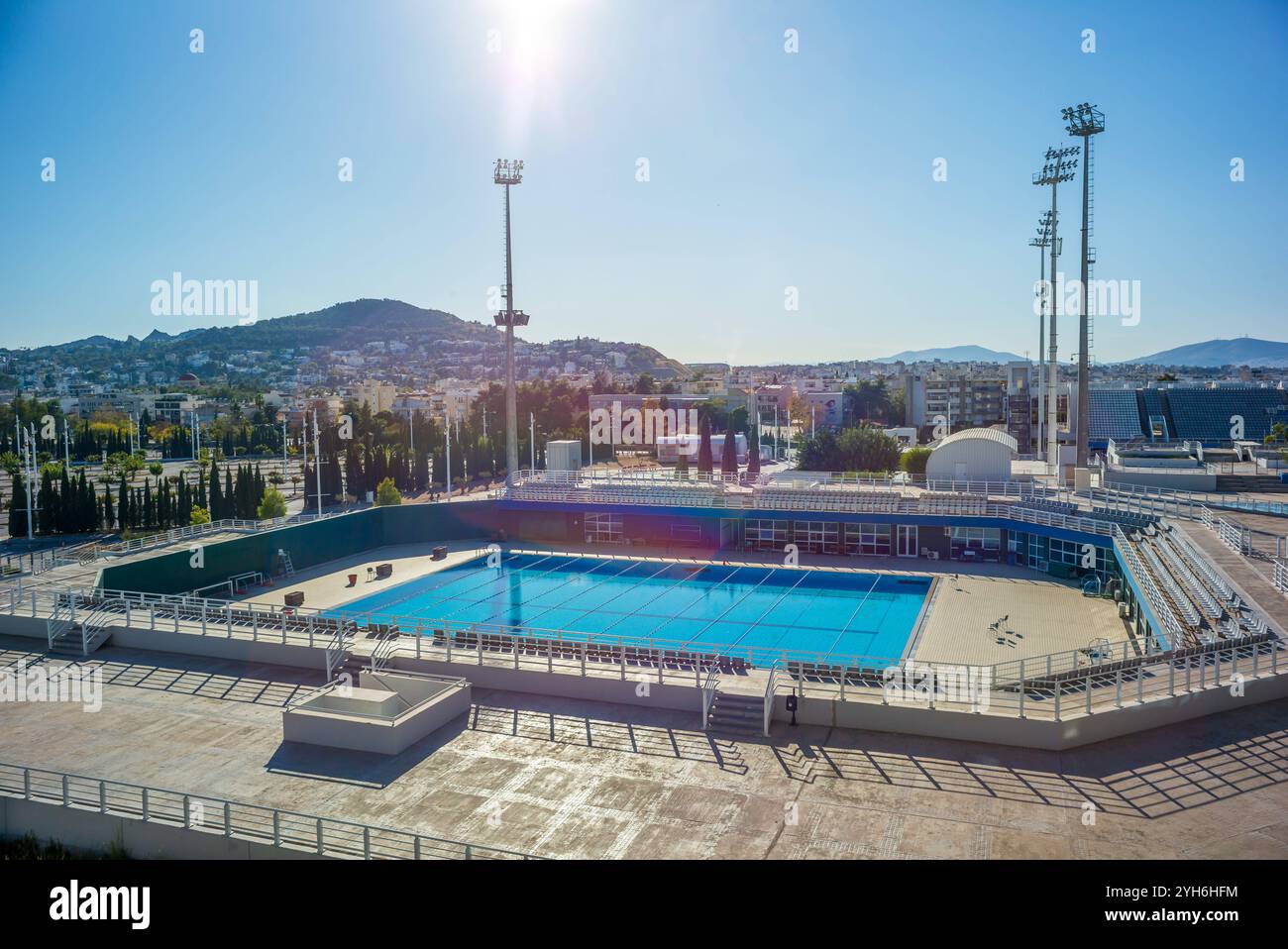 athens, greece, 28 oct 2024, swimming pool at the olympic sports center ...