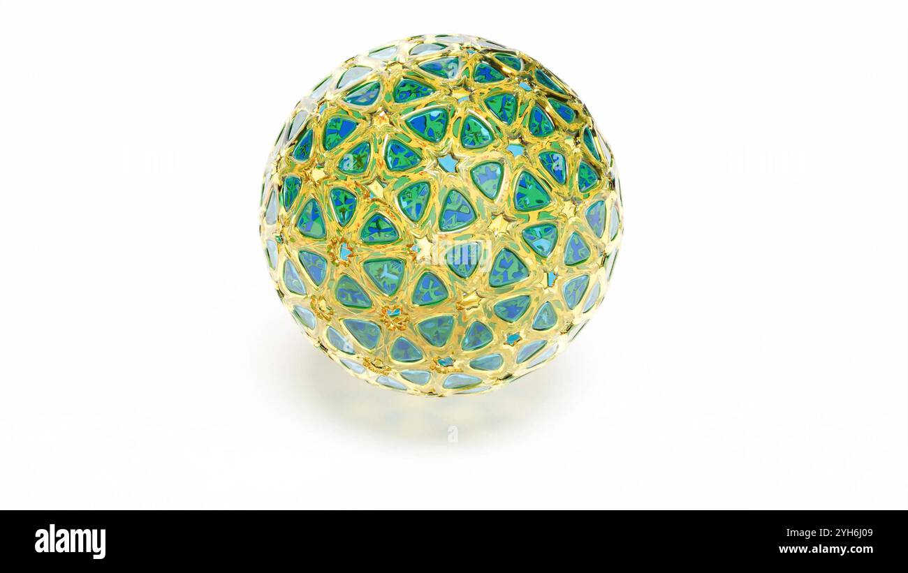Abstract yellow green glass sphere 3d render Stock Photo - Alamy