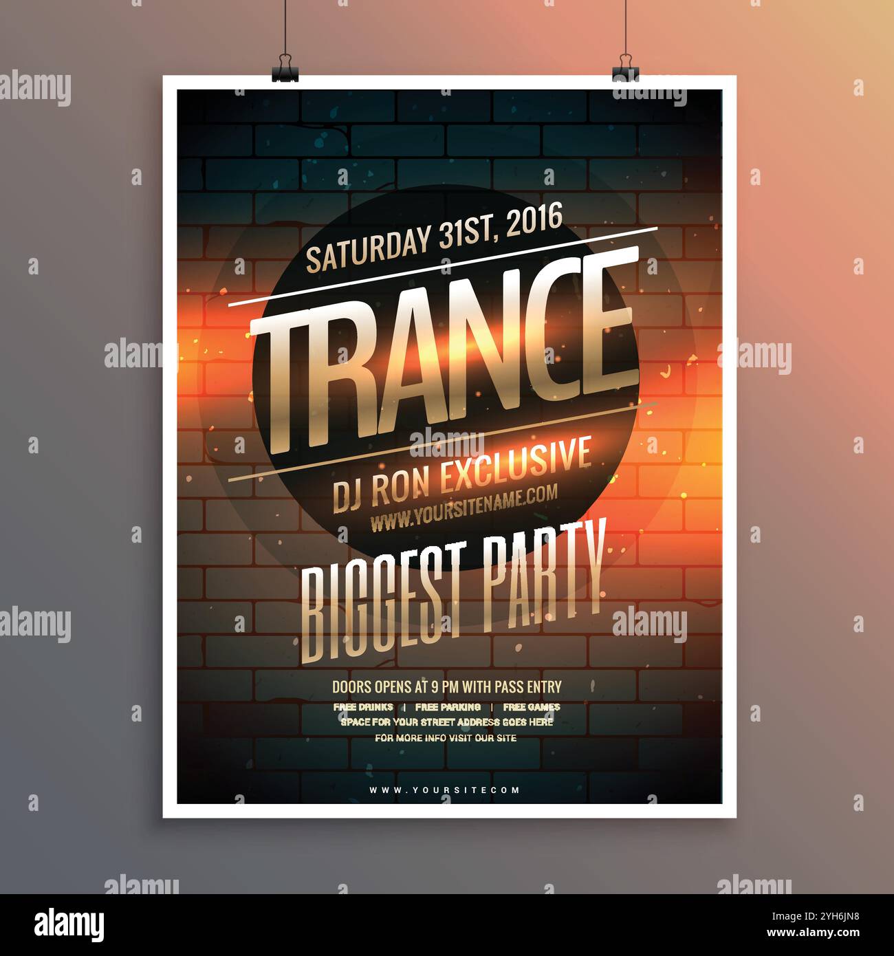 party event flyer template including venue and date Stock Vector Image ...